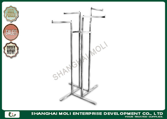 cheap Adjustable height free standing 4 way garment rack hanging clothing