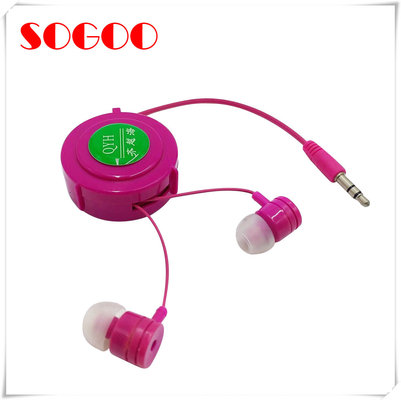 LOGO Printed Retractable Cable Assembly Retractable Earphone Cable For Mobile Phone