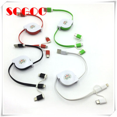 3 In 1 Multi Retractable USB Charging Cable For Electronic Appliances