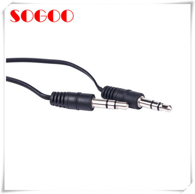 Black / White Retractable Cable Assembly , 3.5mm Retractable AUX Cable