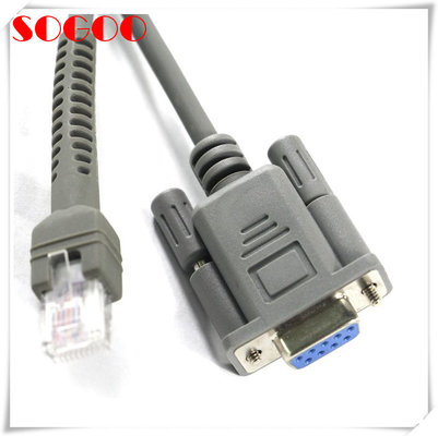DB9 To RJ50 10P10C Custom Cable Assemblies For Symbol Barcode Scanner