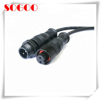 Male To Female IP67 M15 LED Light Waterproof Cable Joint Electrical Cable
