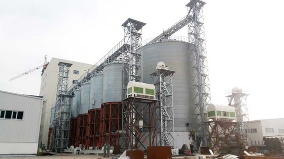 100T 1000T Grain Storage Silo Steel Customized Color , Wheat Storage Silos