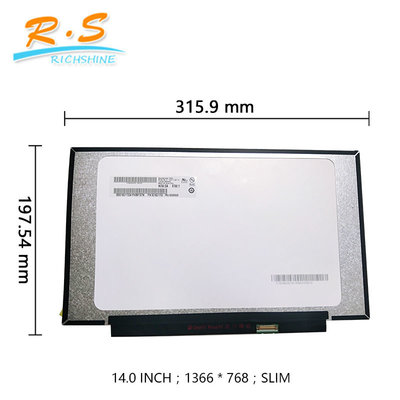 AUO 14inches HD LCD Screen TFT 1366 × 768 Resolution With Antiglare Surface