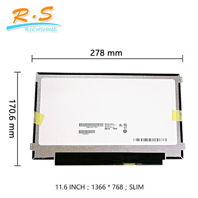 Slim EDP 30 pins lcd laptop screen B116XTN02.2 with left / right bracket & edge