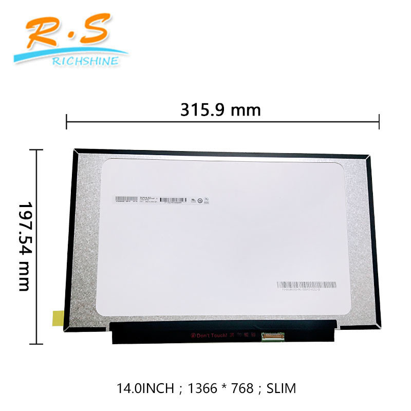 14 Inch TFT LCD Screen 1366 * 768 EDP Interface Glare Slim For Laptop Replacement
