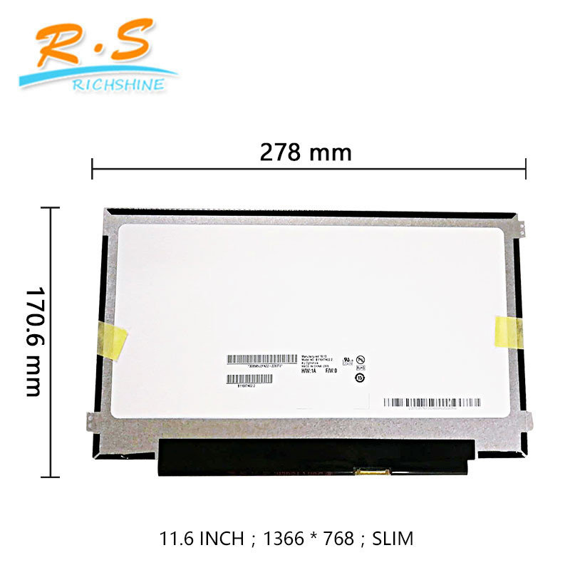 Slim EDP 30 pins lcd laptop screen B116XTN02.2 with left / right bracket & edge