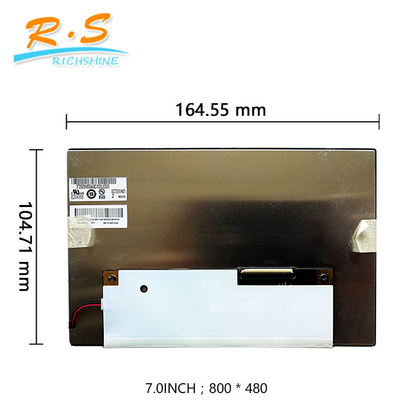 800*480 Auo 7" wide Industrial LCD Screen high brightness 600 nits G070VVN01.2