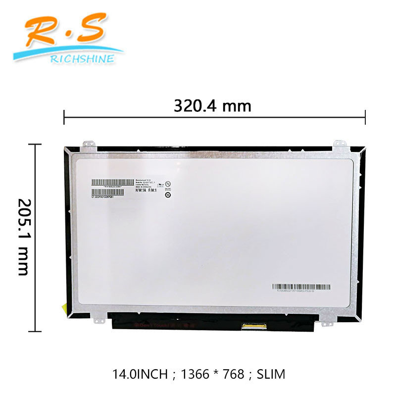 Slim Lcd Display Panel Replacement , 14.0 Inch Notebook Lcd Screen B140XTN03.6 40pin