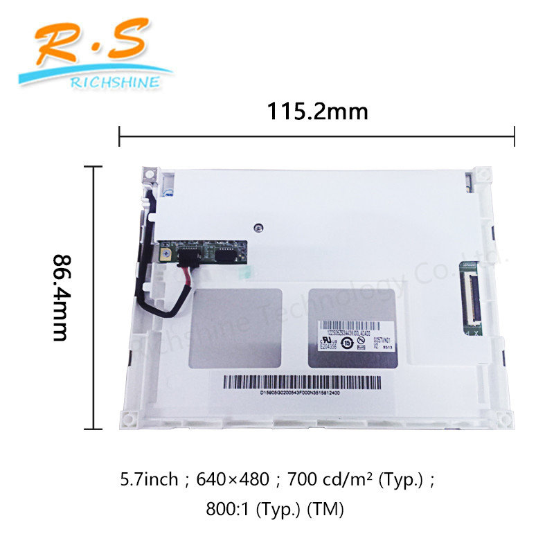 5.7 Inch Industrial LCD Screen G057VN01 V2 AUO 33 Pins Antiglare Normal Panel
