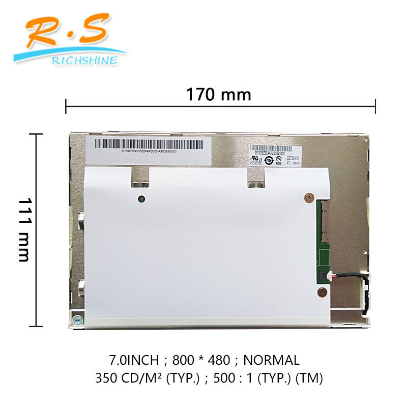 7 Inch  led  Industrial LCD Screen Panel  800x480 outdoor touch screen display G070VW01 V0