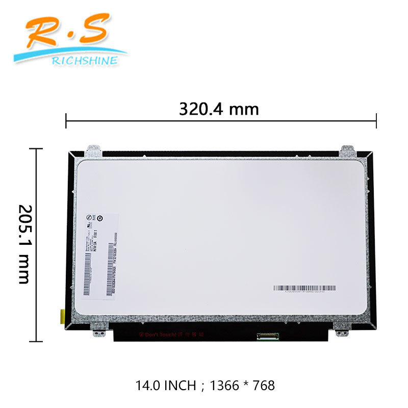 B140XTN06.0 14 inch HD LCD Screen Panel with edge , lcd laptop screen