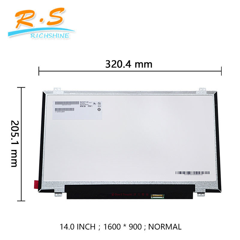 14 "TFT lcd Panel B140RTN02.3 для замены ноутбука 1600 * 900 EDP 30PIN