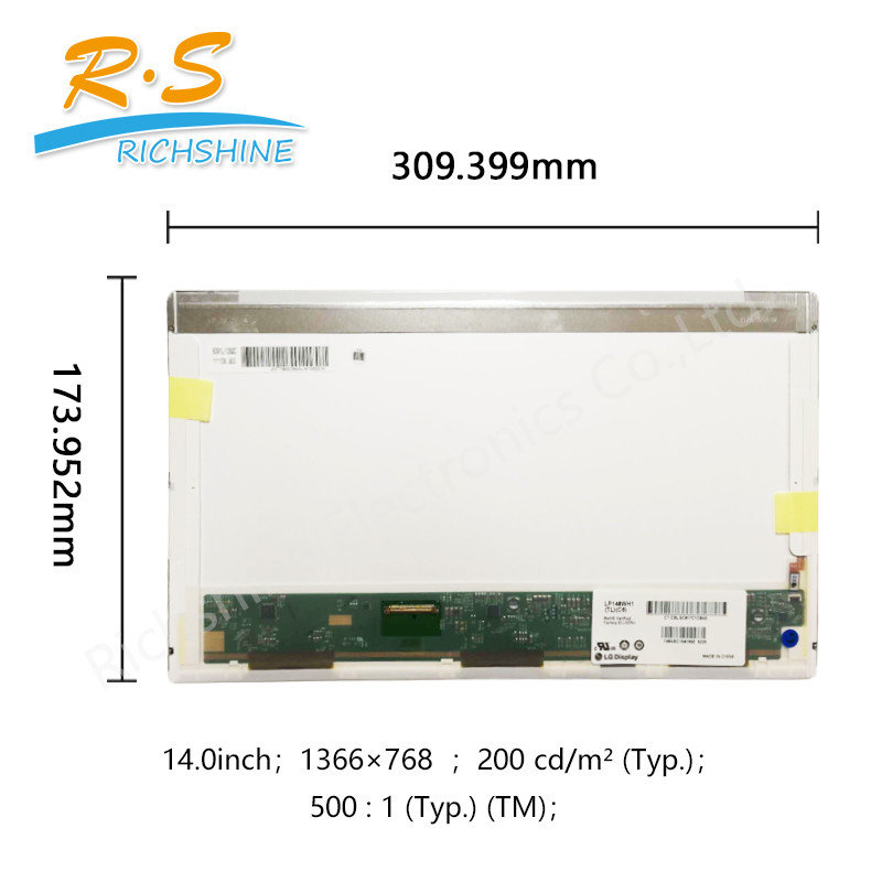 LP140WH1-TLC6 LG Display Replacement LCD Panel 40 Pins Lvds Connector For Laptop