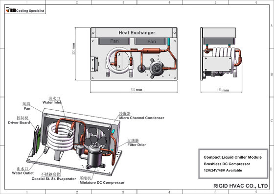 Novel Design Compact Laptop Liquid Water Cooling Chiller
