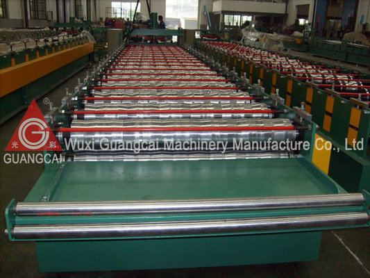 Corrugated Glazed Steel Tile Roll Forming Machine / Equipment Trapezoidal Sheet