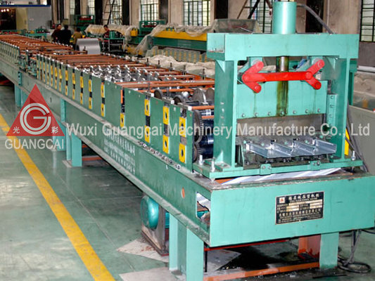 PLC Control Steel Floor Deck Roll Forming Machine , Roof And Floor Tile Making Machinery