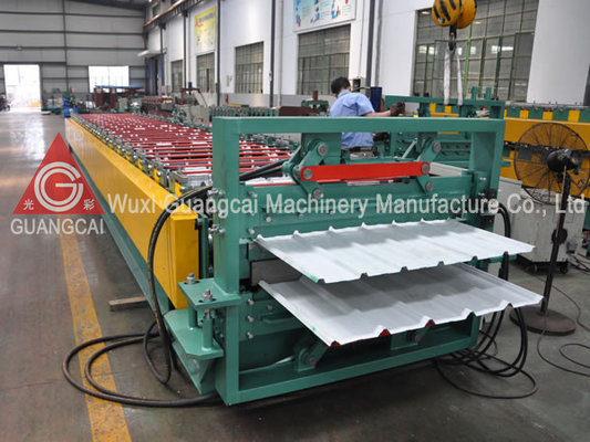 Roof / Wall Panel Double Layer Roll Forming Machine , Corrugated Tile Rolling Line