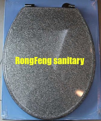 Glitter polyresin toilet seat,18'european size,whiter and black