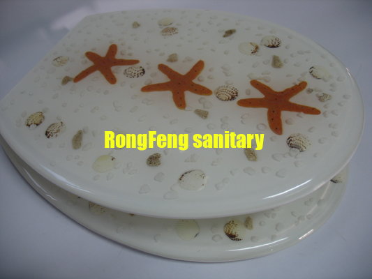 sea star shell toilet seat, poly resin decorate sanitary ware