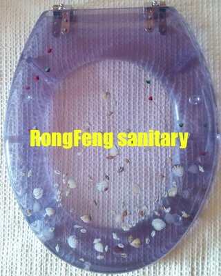poly-resin toilet seat cover,sea star shell design transparent poly-resin toilet seat,