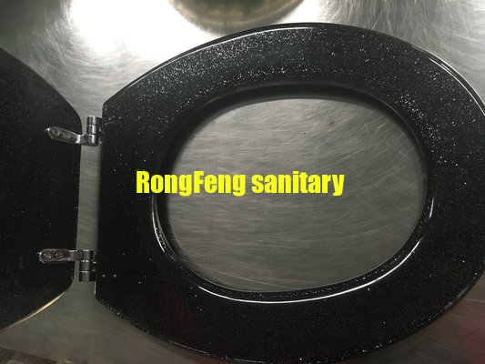 BLACK GILITTER POLYRESIN TOILET SEAT,17Inch,19Inch and 18inch,Zind Alloy Hinge,Soft close hinge