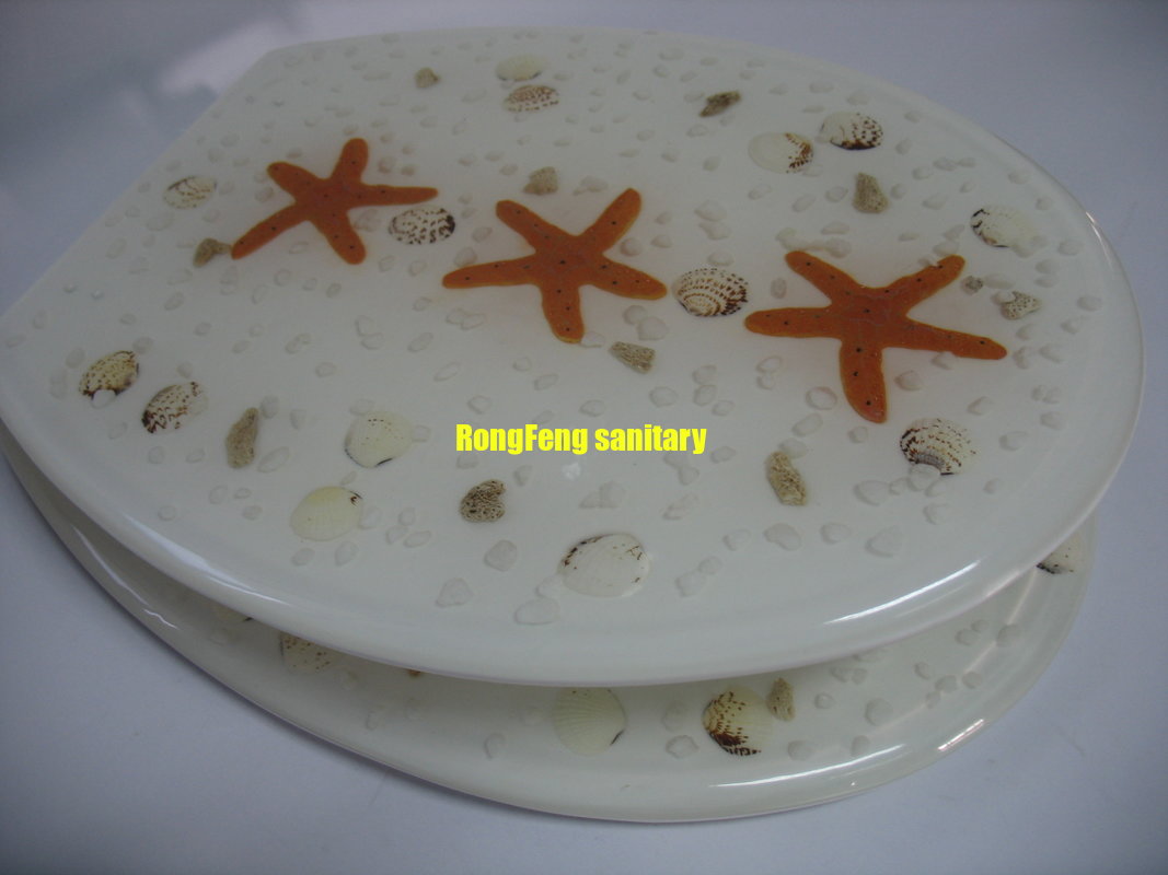 sea star shell toilet seat, poly resin decorate sanitary ware