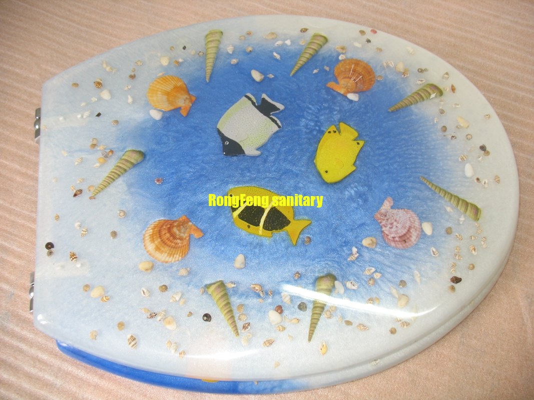 polyresin toilet seat cover,MDF toilet seat,PP toilet seat,sea star,shell transparent