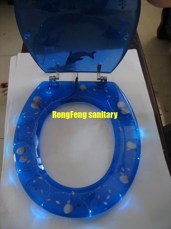 LED poly-resin toilet seat cover,RESIN toilet seat,tranparent toilet seat,sanitary ware