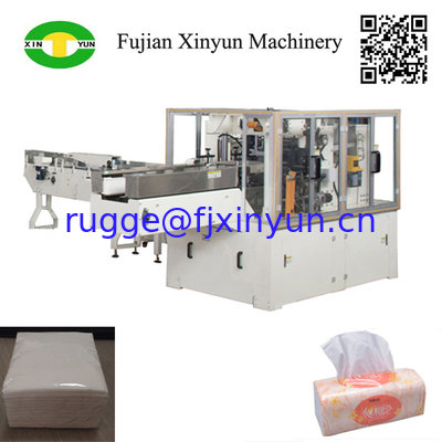 Automatic soft facial tissue and napkin paper plastic film packing machine