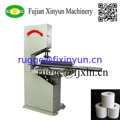 Low price semi automatic toilet paper and kitchen towel paper band saw cutting machine
