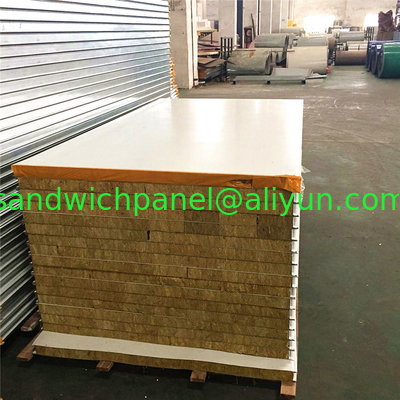 0.326mm steel sheet fireproof rock wool sandwich panel 5950 x 1150 x 50mm