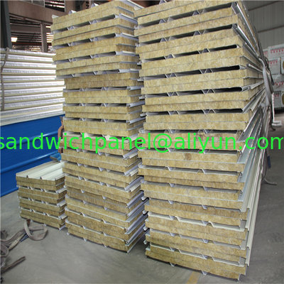 0.326mm steel sheet fireproof rock wool sandwich roof panel 5950 x 1150 x 50mm