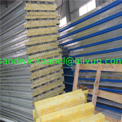 sound insulation metal sheet rock wool sandwich roof tile 5950 x 950 x 50mm