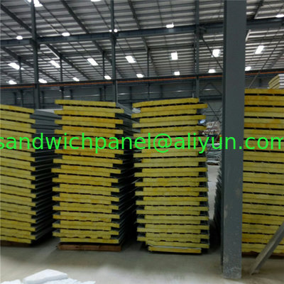 corrugated ivory white color steel sheet glass wool sandwich panel 5950 x 960 x 50mm