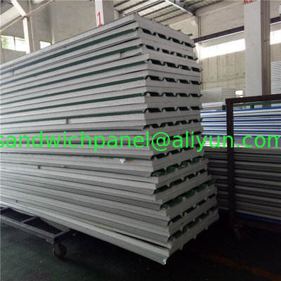 50mm waterproof double steel eps sandwich roofing panel with ivory white for roof
