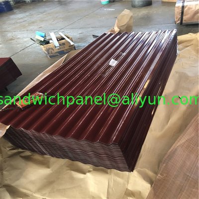 HF-009 iron oxide red color corrugated roofing sheets with the thickness 0.15-1.2mm