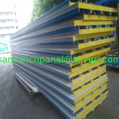 corrugated blue color steel roofing sheet glass wool sandwich roof  panel for 20ft container house
