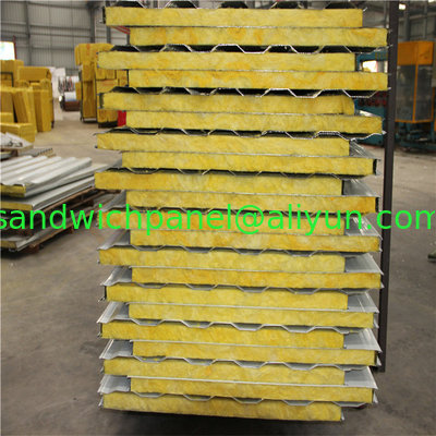 low metal roofing cost insulated 50mm glass wool roofing panel with 0.376mm steel sheet