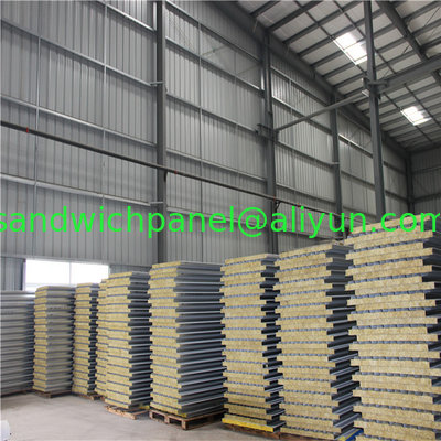 heat insualation corrugated grey white caravan wall  rock wool sandwich panel