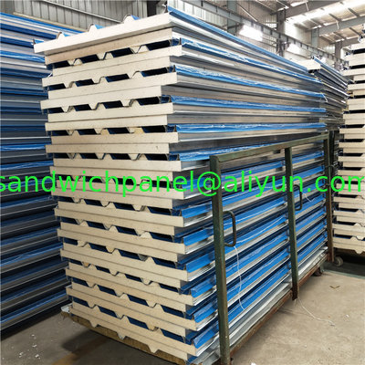 50mm corrugated blue PU sandwich roof panel used for Austria clean room