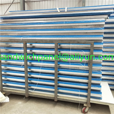 roof aluminum sandwich tile 50mm blue color pu panel for cold room