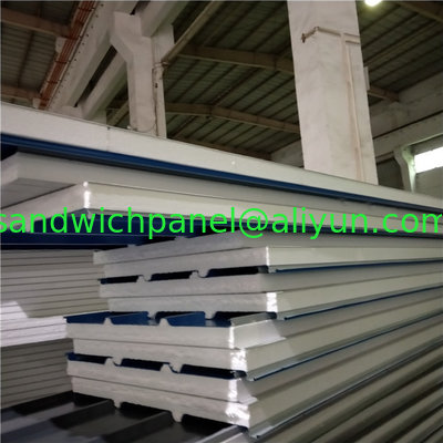 75mm blue corrugated eps roof sandwich panel with 0.426mm double steel for warehouse
