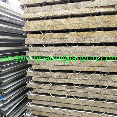 60kg corrugated 950 type rock wool sandwich roof panel with steel strip both side