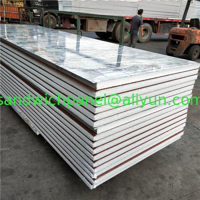 EPS sandwich wall panel 1150-50-0.426mm sandstone steel sheet up and wood grain down