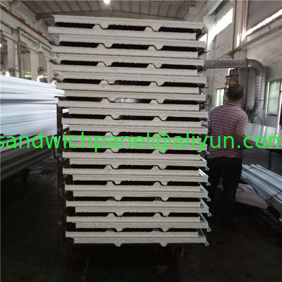 14kg 1050 type eps sandwich roof panel with 0.4mm wine red steel sheet up and grey white down