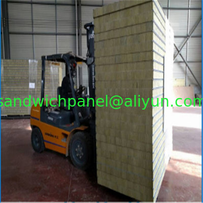 RAL9002 color manufactured home 50mm rock wool sandwich wall panels