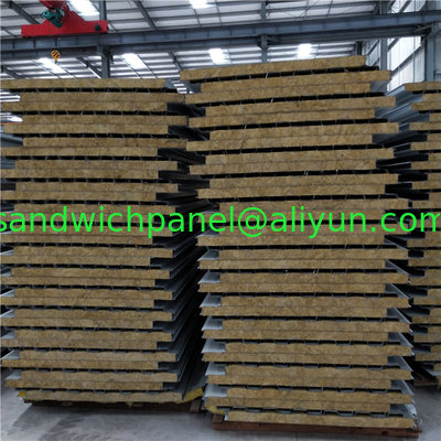 manufactured prefabricated home 960mm rock wool sandwich roof panels with 0.426mm
