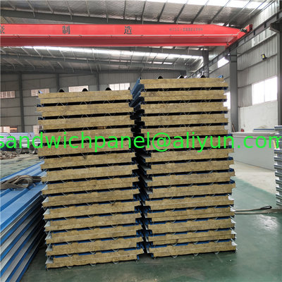 960-50-0.426mm insulated rock wool sandwich roof panels construction cold room materials
