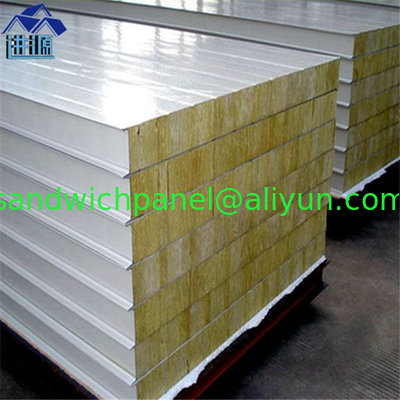 manufactured prefab home fireproof rock wool sandwich wall panels 1150-75-0.376mm